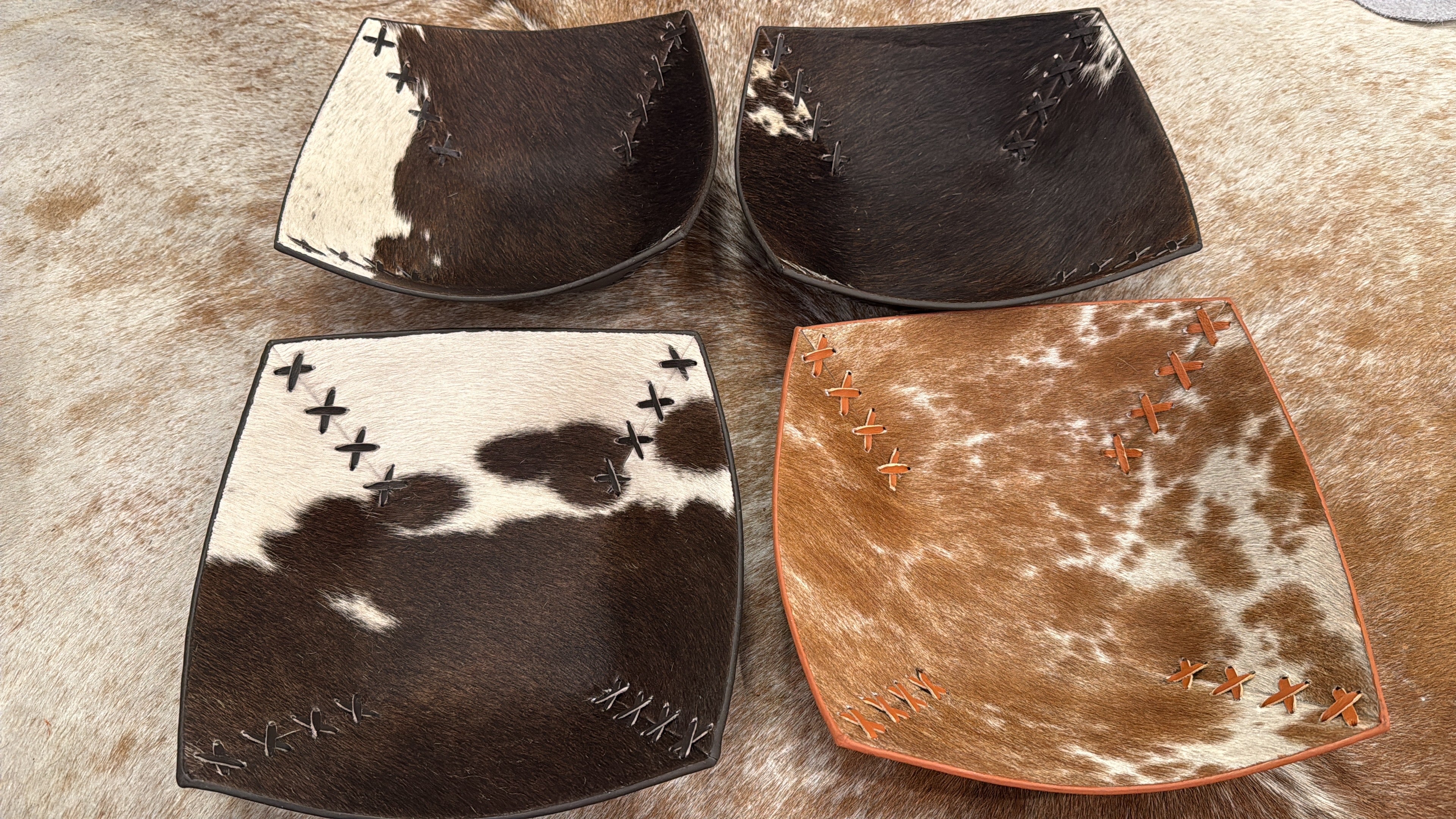 Cow hide large Bowl – Painted porch