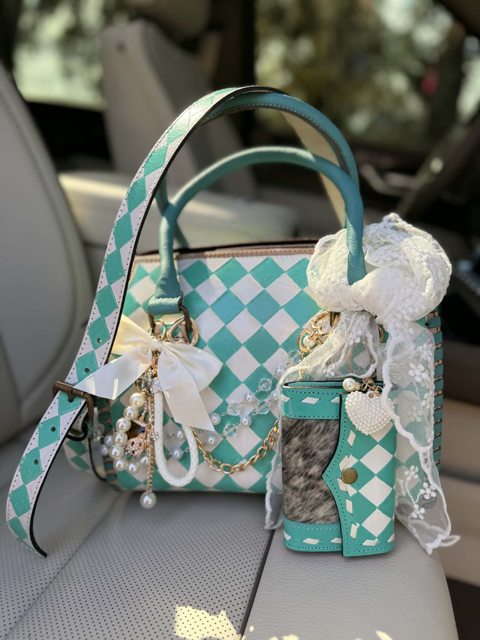 "Porcelain Princess" - checker tooled leather speedy (M) – Painted porch